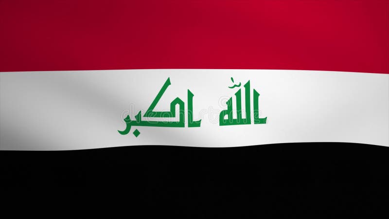 Iraq Waving Flag 2D Animation on Green Screen Background. Looping ...