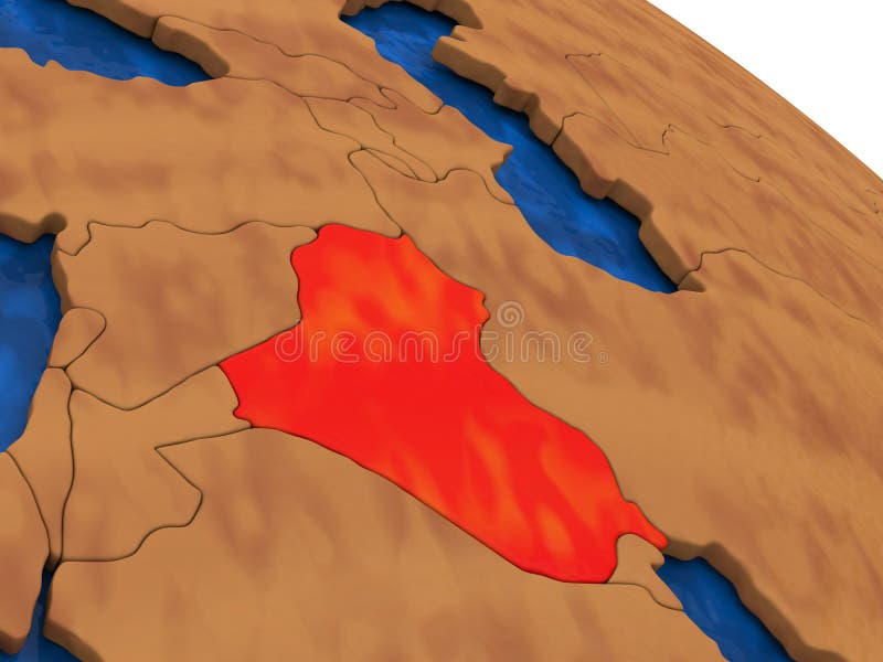 Iraq on wooden globe stock illustration. Illustration of countries ...