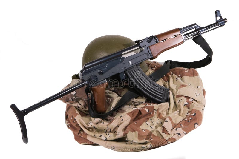 Iraqi Army Uniform and AK47 Rifle Stock Image - Image of uniform ...