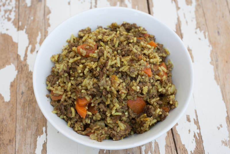 Iraqi Carrot Rice a Typical Dish Served with Minced Beef Stock Image ...