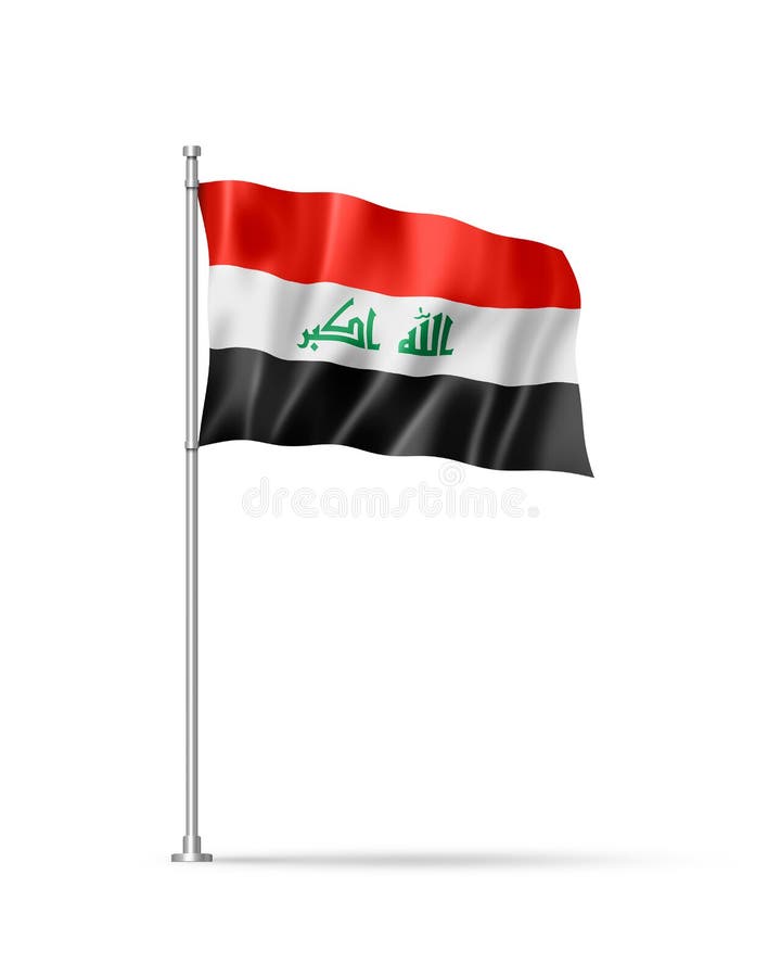 Iraqi Flag Isolated on White Stock Illustration - Illustration of ...