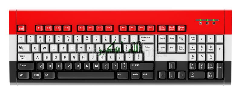 Iraqi Flag Painted on Computer Keyboard. 3D Rendering Stock ...