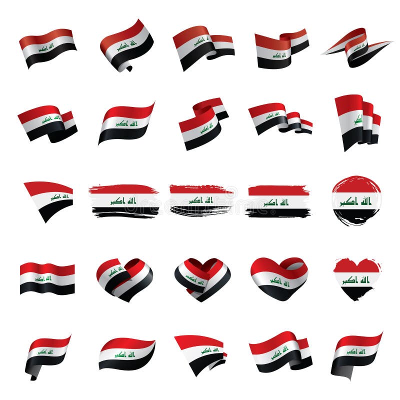 Iraqi Flag, Vector Illustration on a White Background Stock Vector ...