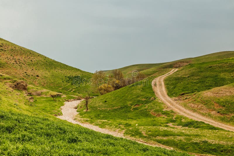 Iraqi landscape in spring stock image. Image of geological - 68998015