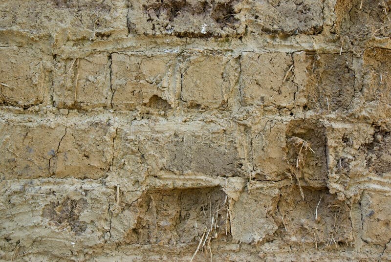 Iraqi raw brick wall stock photo. Image of texture, straw - 4925648
