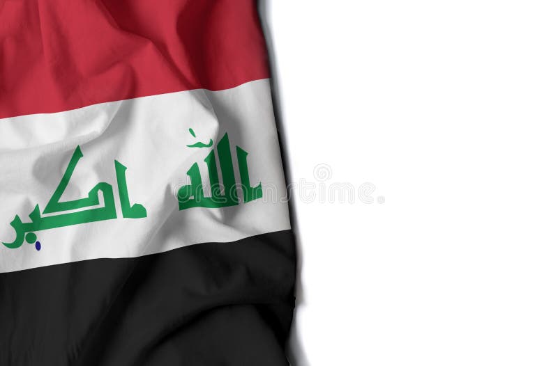 Iraqi Wrinkled Flag, Space for Text Stock Image - Image of print, flag ...