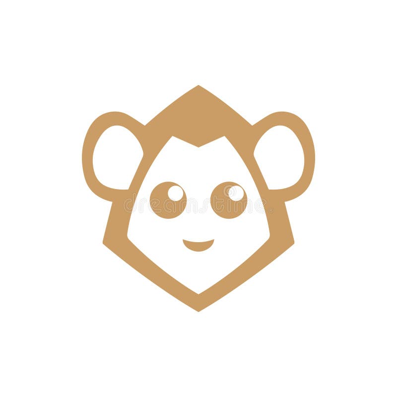 Cute Monkey Face Logo Monkey Head Logo Stock Vector - Illustration of ...