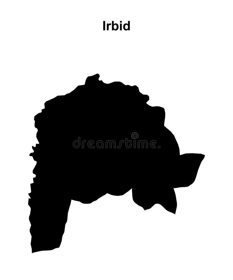 Irbid outline map stock vector. Illustration of vector - 360467514