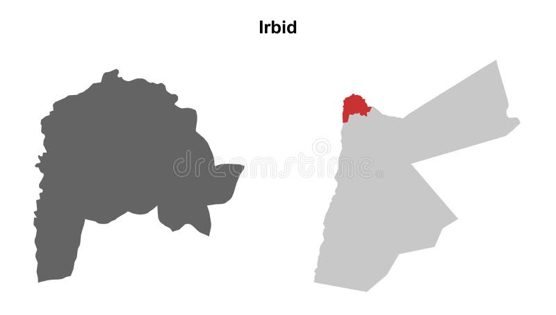 Irbid outline map stock vector. Illustration of shape - 378996163