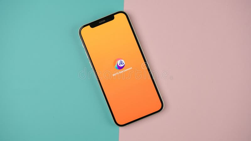 Irctc Rail Connect Mobile Phone App On Colour Background Editorial