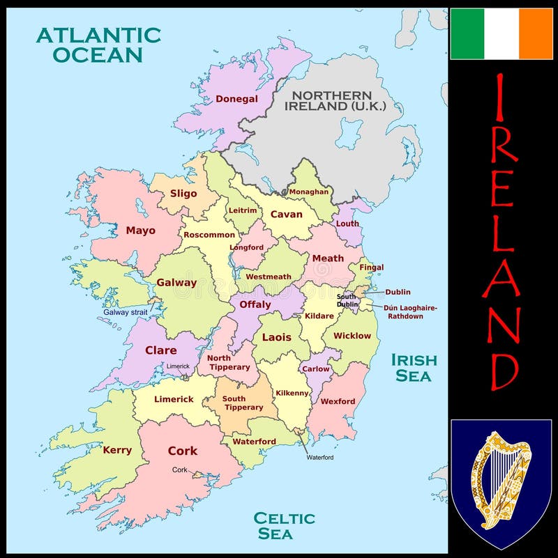 Ireland Administrative Divisions Stock Illustration - Illustration of ...