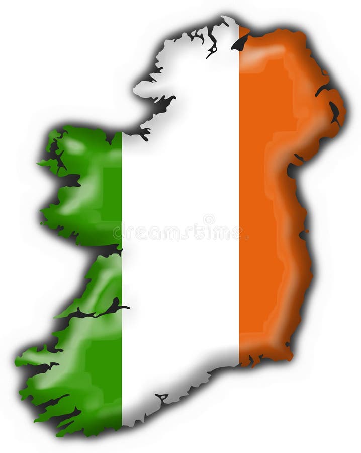 Ireland Button Flag Map Shape Stock Illustration - Illustration of flag ...