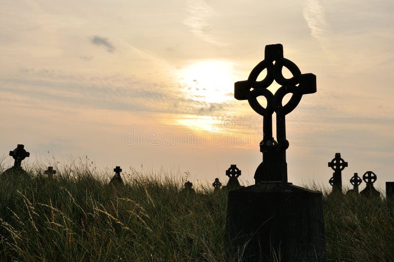 Ireland Cemetery at Sunset 1 Stock Image - Image of foreshortening ...