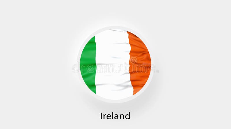 Ireland Circular Flag Loop - Realistic 4K Flag Waving in the Wind ...
