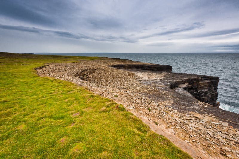 Ireland, Cliffs Under Dramatic Sky, Loop Head Stock Photo - Image of ...