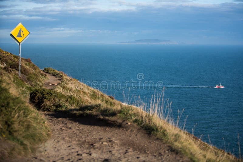 Ireland, Coast and Cliffs of Howth Path Cliff Walk Stock Photo - Image ...