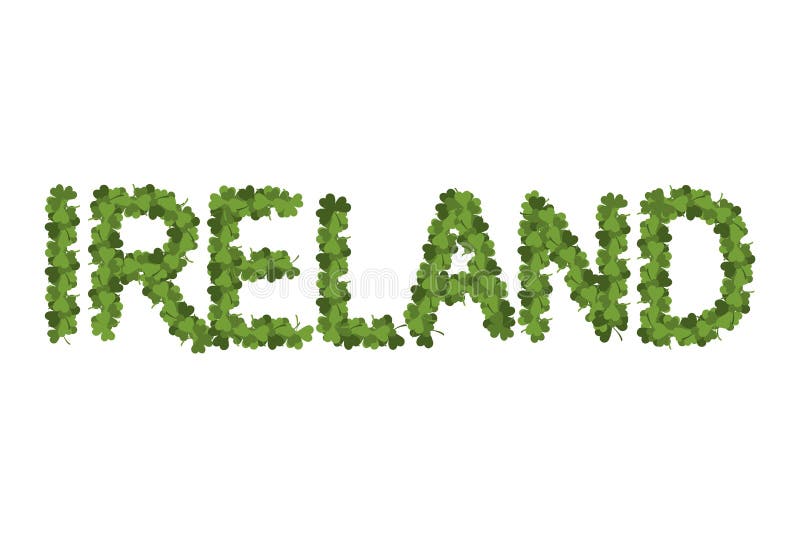 Ireland Dlettring. Letters of Clover Stock Vector - Illustration of ...