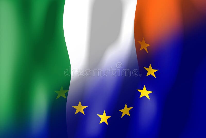 Ireland and European Union Flags Stock Illustration - Illustration of ...