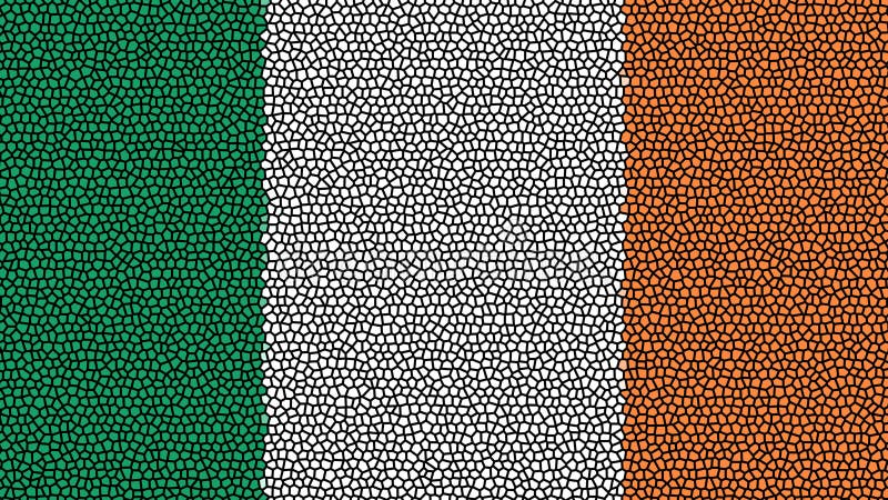 Ireland Flag in an Abstract Mosaic Style, Creative Geometric Tile ...