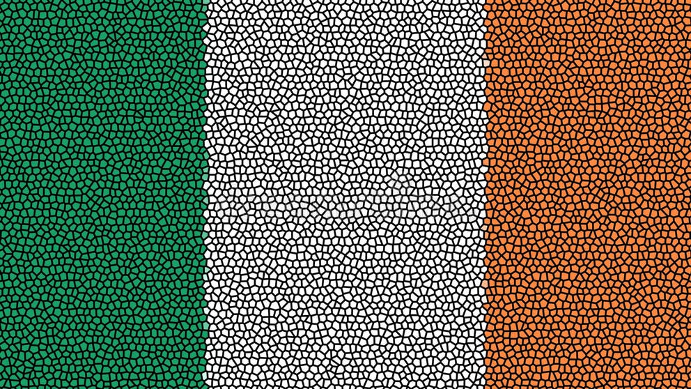 Ireland Flag in an Abstract Mosaic Style, Creative Geometric Tile ...