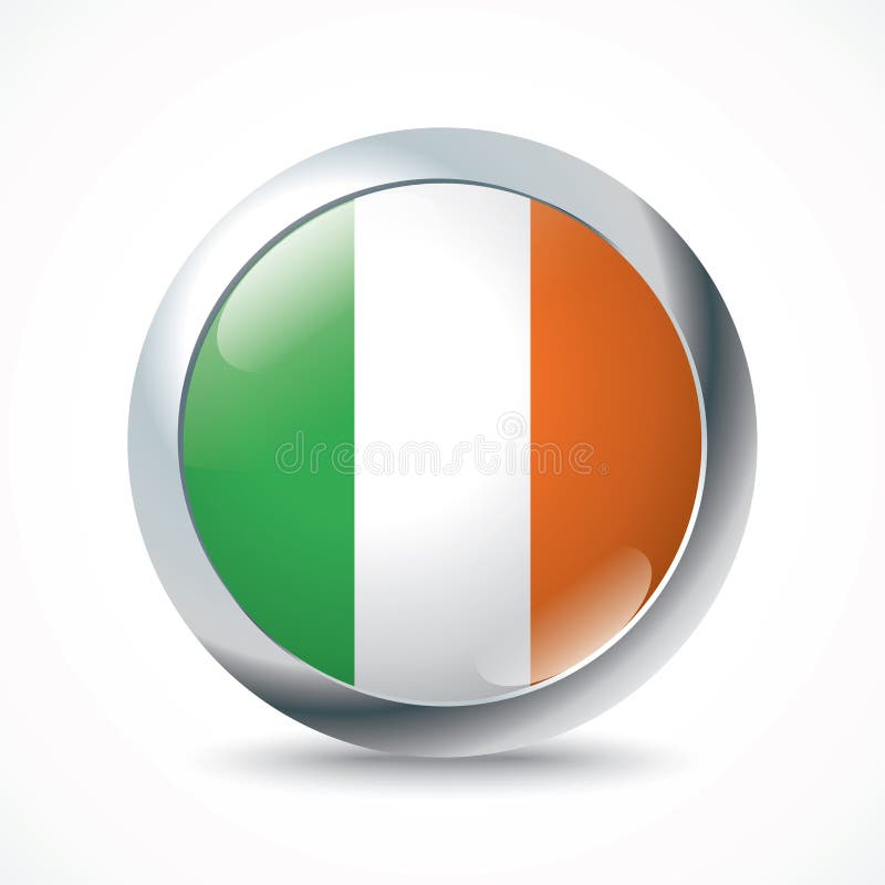 Ireland flag button stock vector. Illustration of detailed - 125165844