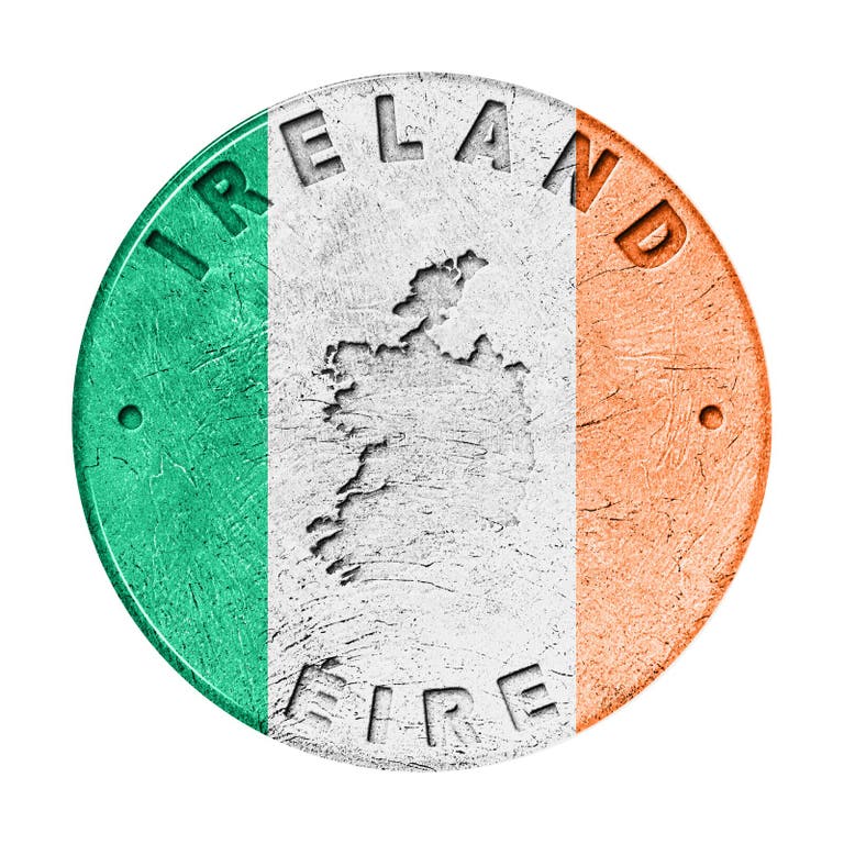 Ireland Flag Button with Map Stock Illustration - Illustration of ...