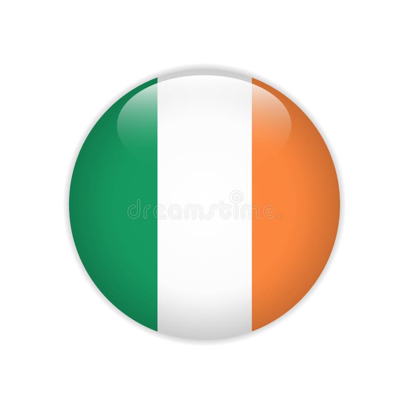 Ireland flag on button stock vector. Illustration of emblem - 136380768