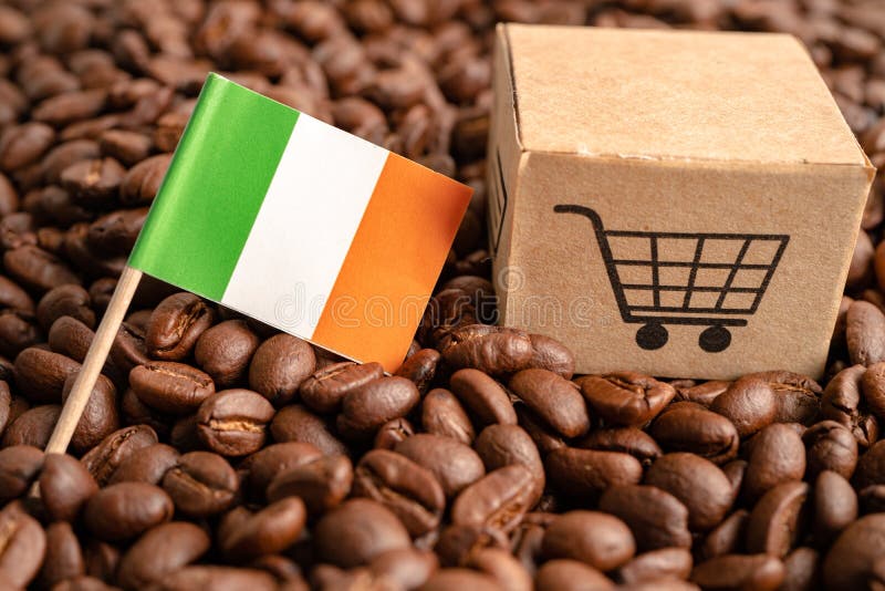 Ireland Flag on Coffee Bean, Import Export Trade Online Commerce ...