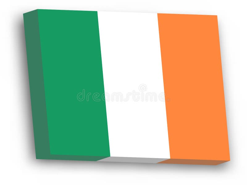 3D vector flag of Ireland stock vector. Illustration of nation - 242901713