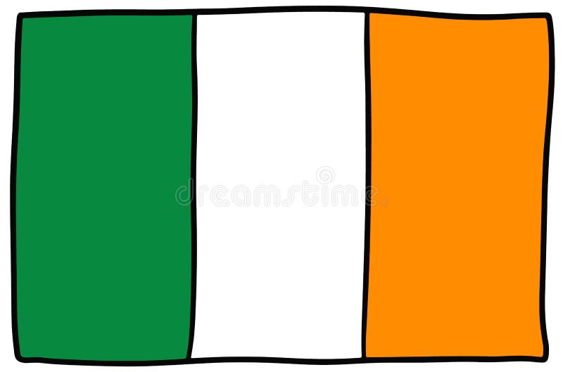 Ireland Flag Doodle Hand Drawing Sketch Stock Vector - Illustration of ...