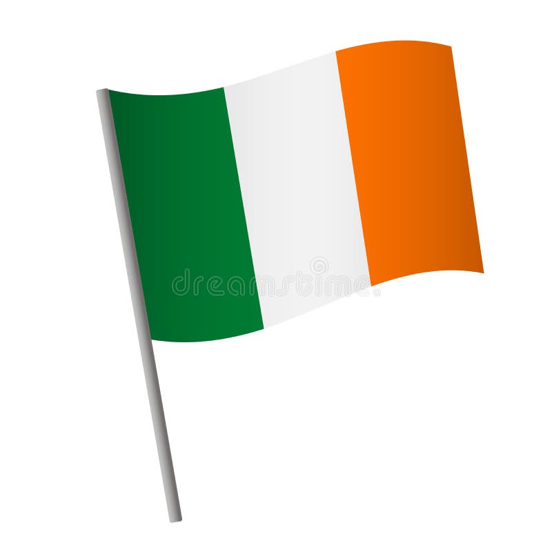 Ireland flag icon stock illustration. Illustration of pole - 136583964
