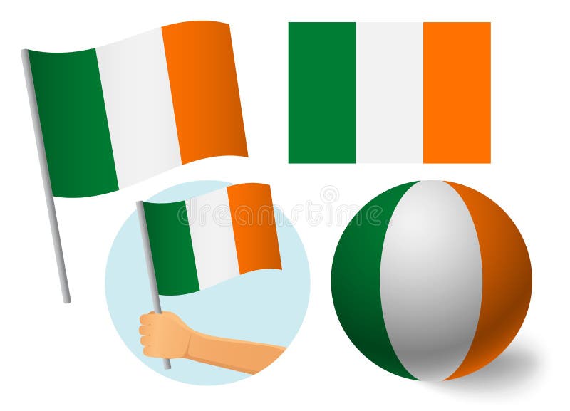 Ireland flag icon set stock illustration. Illustration of sign - 155974554