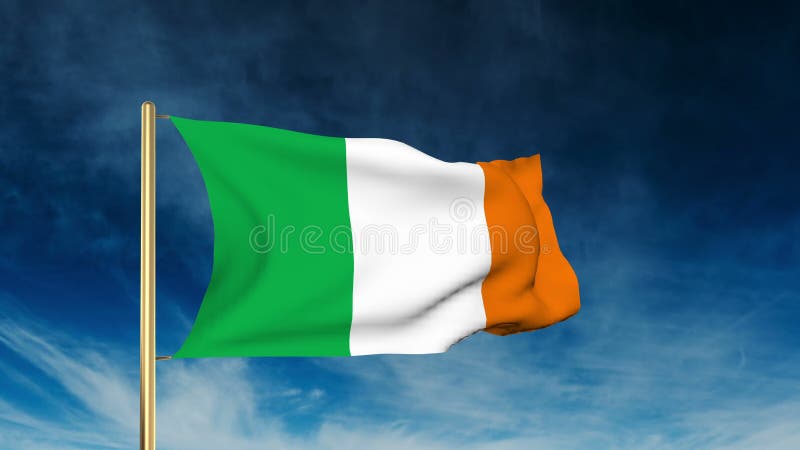 Ireland Flag Waving Animation Stock Footage - Video of national ...