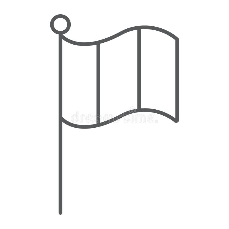 Ireland Flag Thin Line Icon, Country and Italy Flag, France Flag Sign ... Ireland Flag Thin Line Icon, Country and Italy Flag, France Flag Sign ...