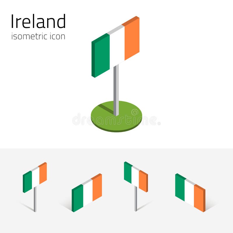 Ireland Flag, Vector Set of 3D Isometric Icons Stock Vector ...