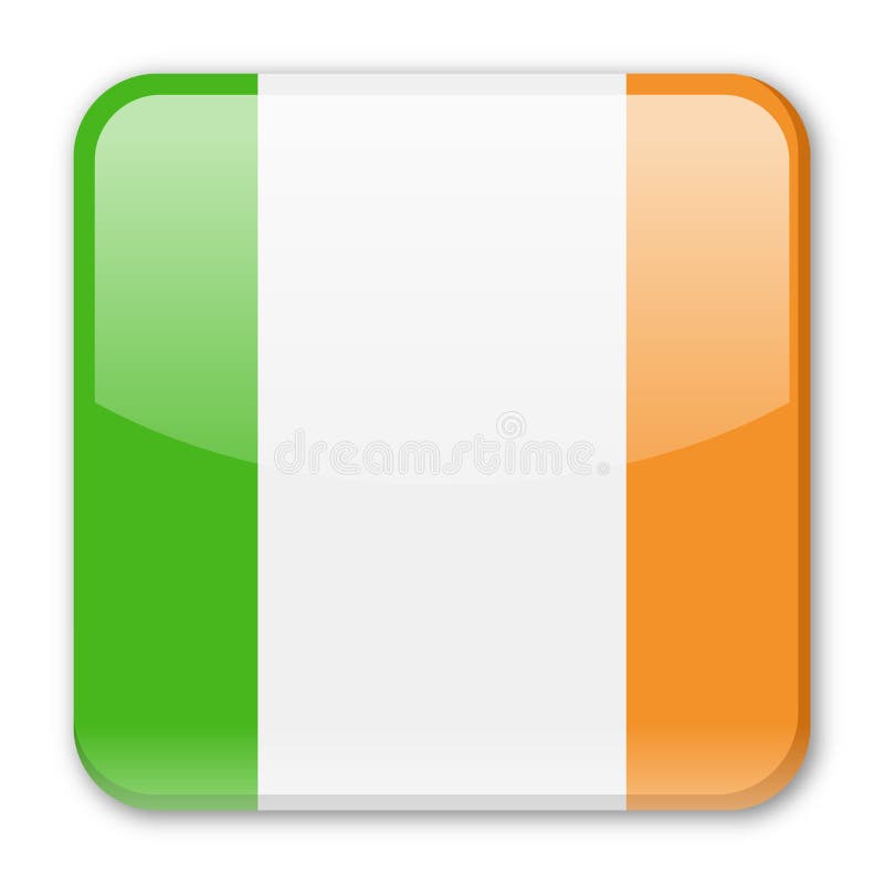 Ireland Flag Vector Square Icon Stock Illustration - Illustration of ...