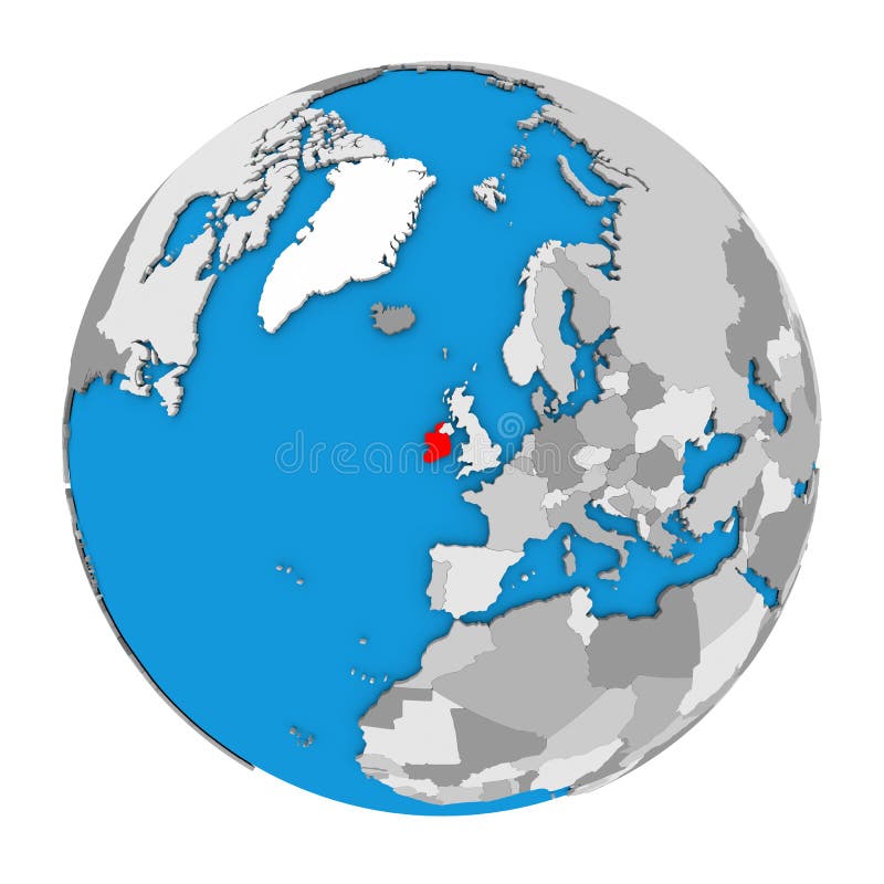 Ireland on globe stock illustration. Illustration of globe - 83795301