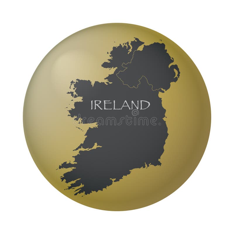 Map of Ireland, Gold Map on Black Background Stock Illustration ...