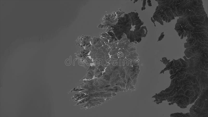 Ireland Highlighted. Grayscale Stock Illustration - Illustration of ...