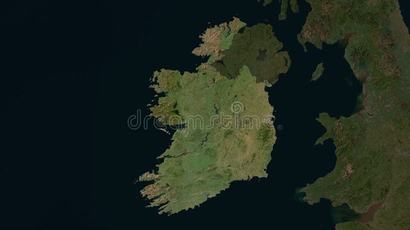 Ireland Highlighted. Low-res Satellite Stock Illustration ...