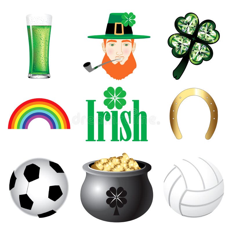 Ireland icons set eps10 stock vector. Illustration of irish - 36044400