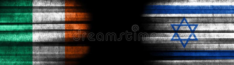 Ireland and Israel Flags on Black Stock Photo - Image of israel ...