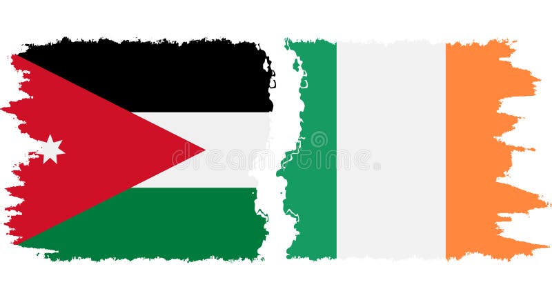 Ireland and Jordan Grunge Flags Connection Vector Stock Vector ...