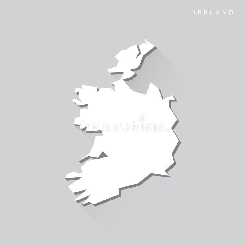 Ireland Long Shadow Map stock vector. Illustration of travel - 197111303
