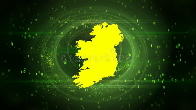 Ireland Map on Digital Background Stock Illustration - Illustration of ...