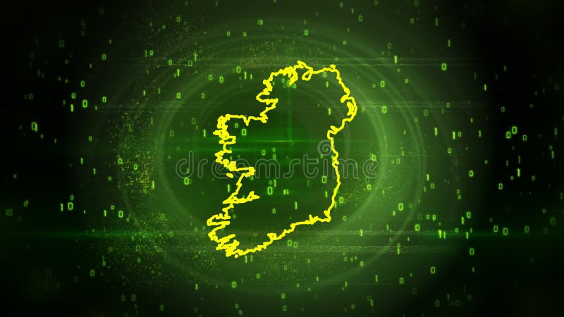 Ireland Map on Digital Background Stock Illustration - Illustration of ...
