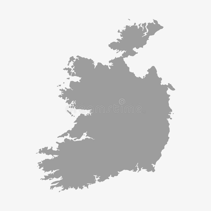 Ireland Map Gray White Background Stock Illustrations – 300 Ireland Map ...