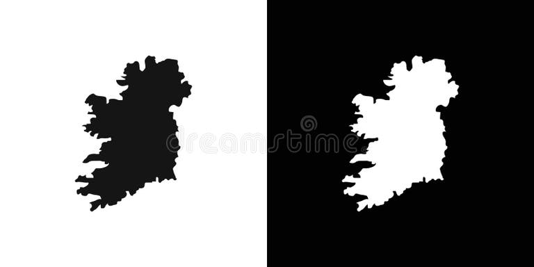 Ireland Map Icon Flat Vector Set Outline Stock Vector - Illustration of ...