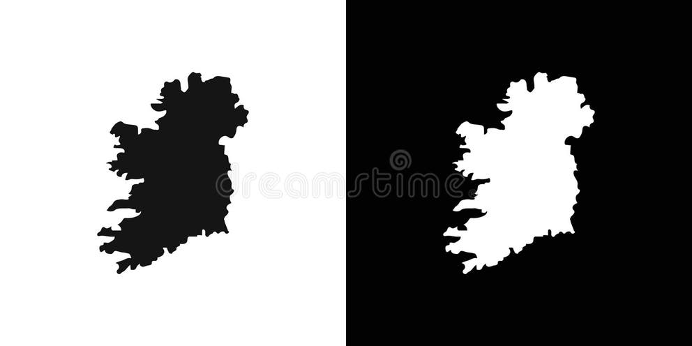 Ireland Map Icon Flat Vector Set Outline Stock Vector - Illustration of ...