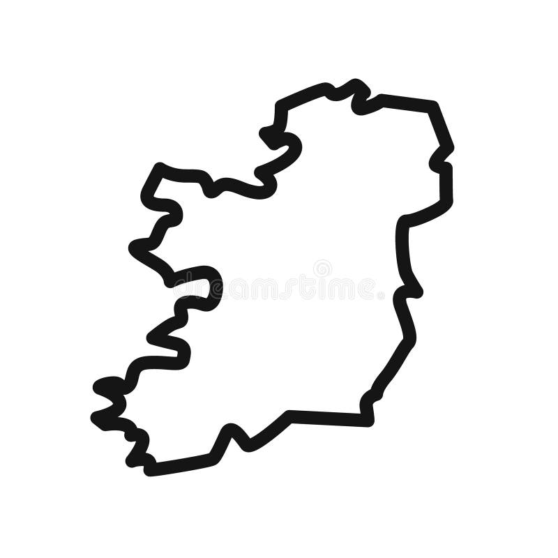 Ireland Map Icon Linear Vector Graphics Sign Stock Vector ...